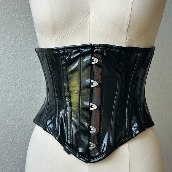 Accessories | Black Patent Leather Corset | Poshmark